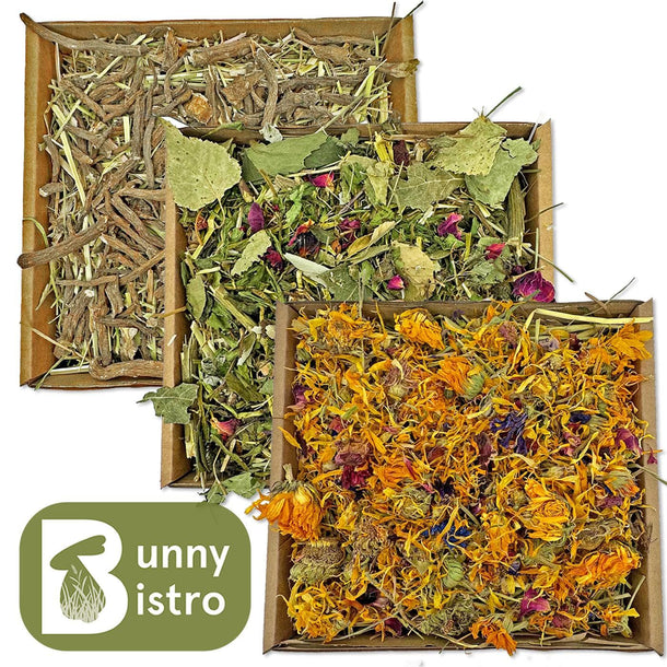 Foraging Trays 3pk | Natural Forage for Rabbits & Small Pets – Bunny Bistro