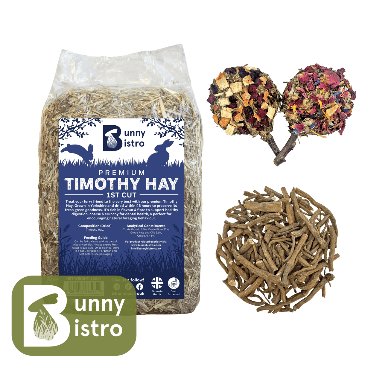 Timothy Hay 1st Cut 1kg - Nibble & Crunch Bundle – Bunny Bistro